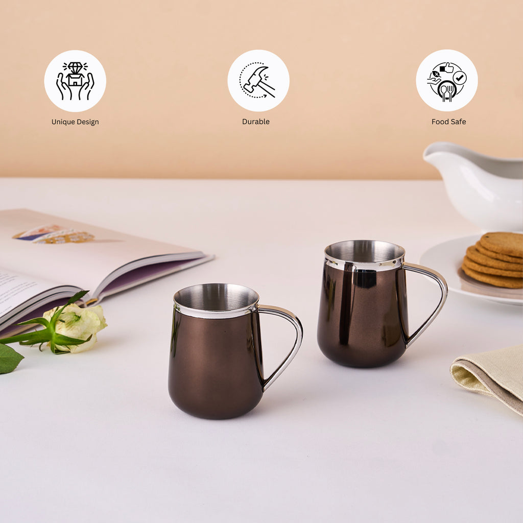 Art Deco Mug | Set of 2 | Bronze – arttd'inox experience